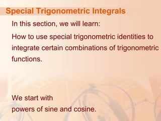 Special trigonometric integrals | PPT