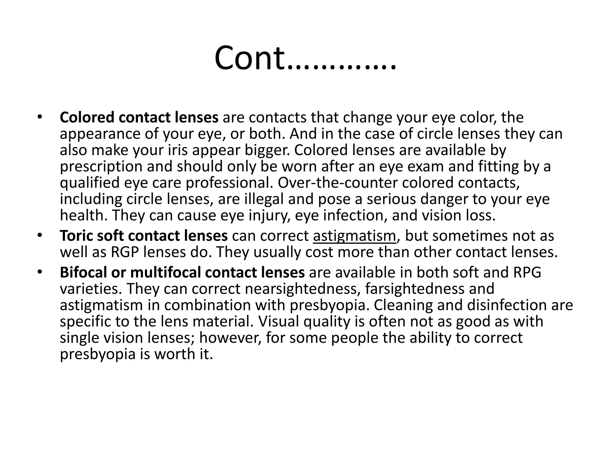 Special type of contact lens | PPTX