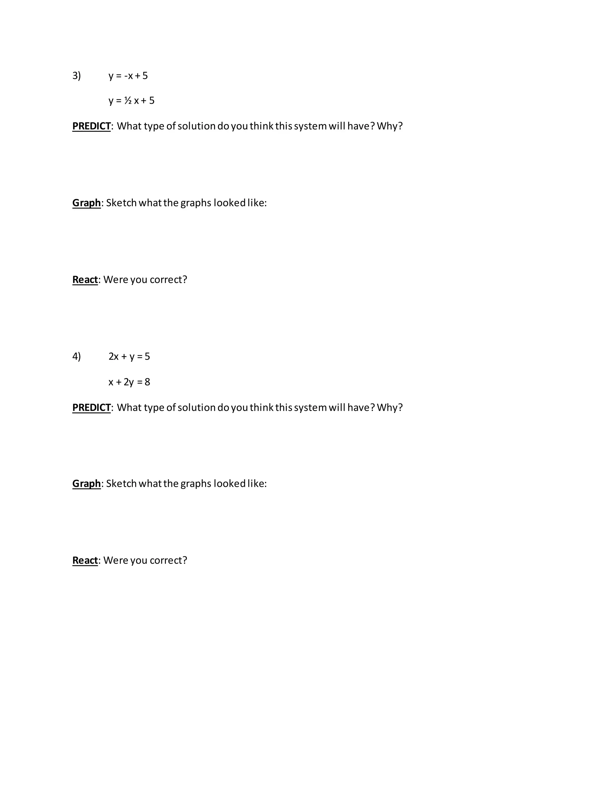 Special types of linear systems ws | PDF