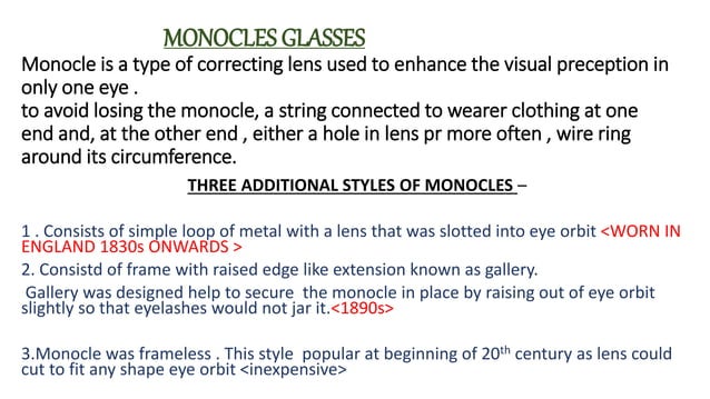 SPECIAL TYPES OF SPECTACLE FRAMES...pptx
