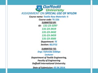 Special use of nylon | PPTX