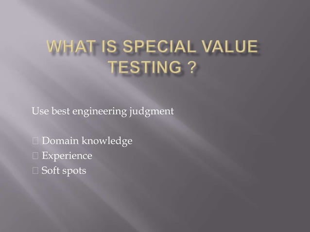 Special value testing | PPTX