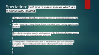 Speciation, types & role of ecology in speciation | PPTX