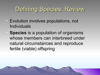 Speciation and Evolution | PPT