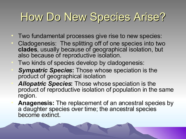 Speciation and Evolution | PPT | Geography | Science