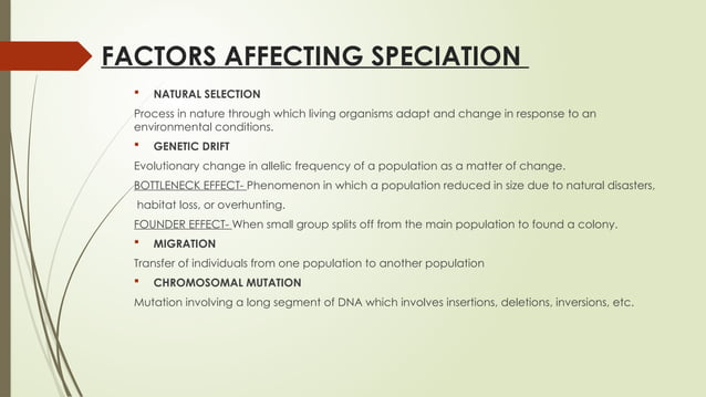 SPECIATION AND EXTINCTION - environmental biotechnology | PPTX ...