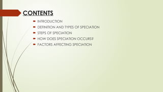 SPECIATION AND EXTINCTION - environmental biotechnology | PPTX