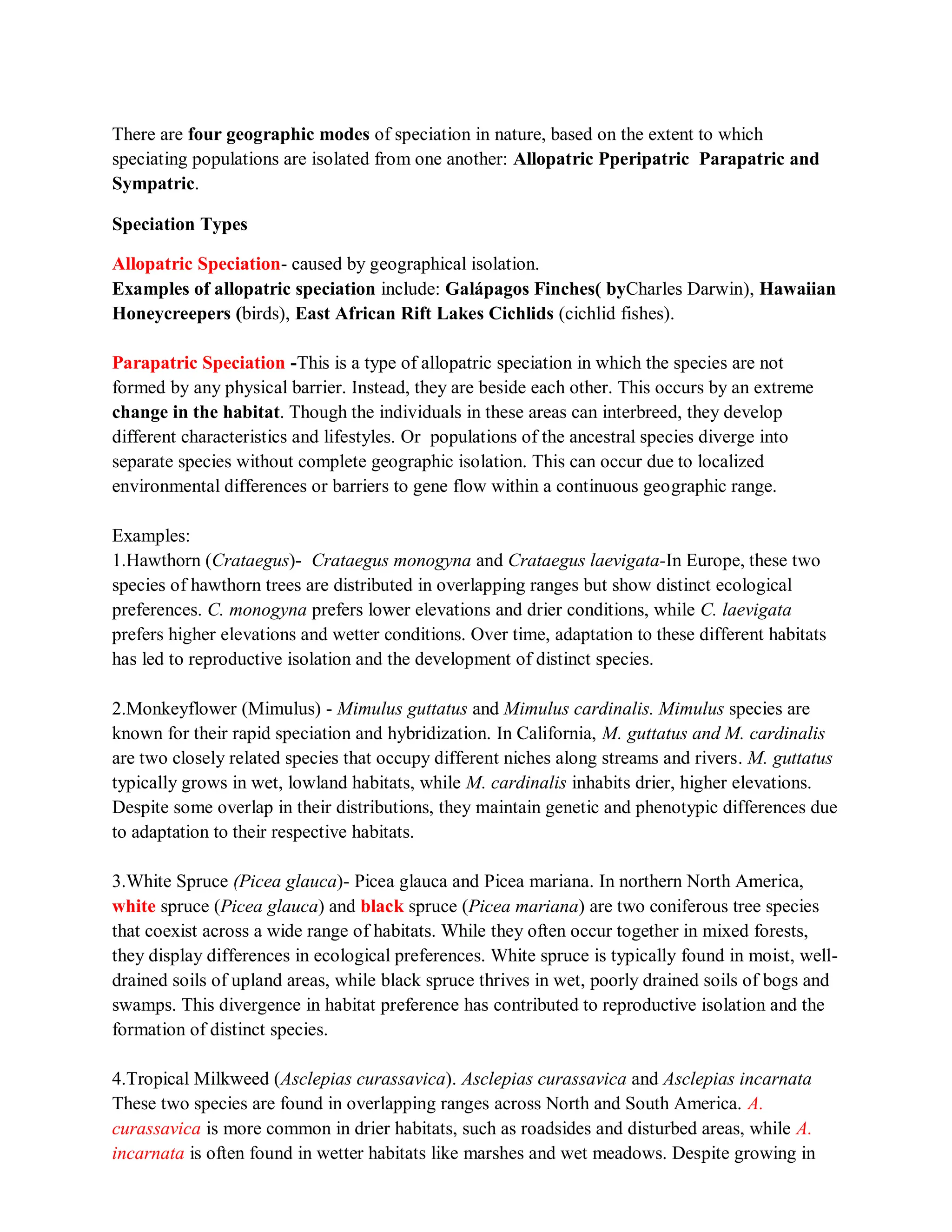 Speciation Contents History Key Components Of The Concept Of Speciation Modes Of Speciation