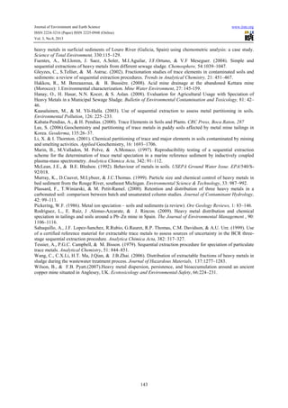 Speciation of heavy metals in the soil and the tailings, in the zinc ...