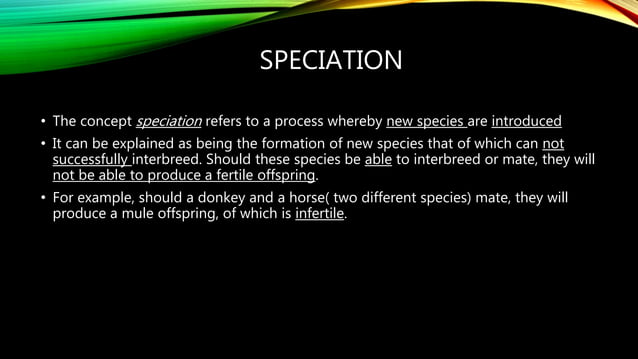 Speciation slides maseko | PPTX | Biological Sciences | Science