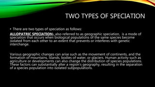 Speciation slides maseko | PPTX | Biological Sciences | Science