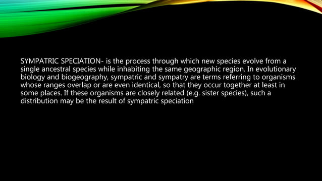 Speciation slides maseko | PPTX | Biological Sciences | Science