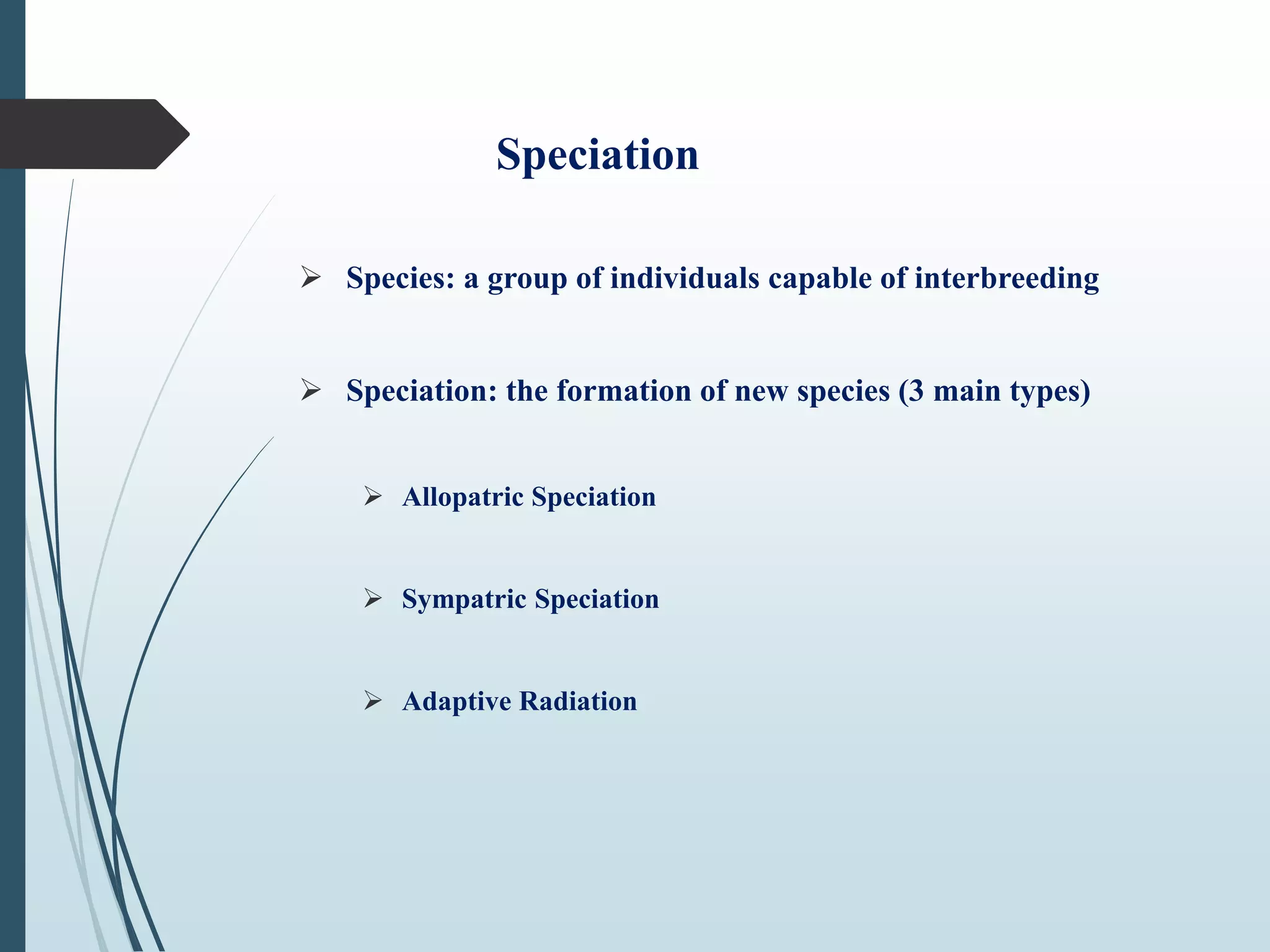 Speciation & types of evolution | PPT