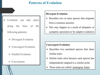 Speciation & types of evolution | PPT