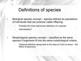 Species Definition