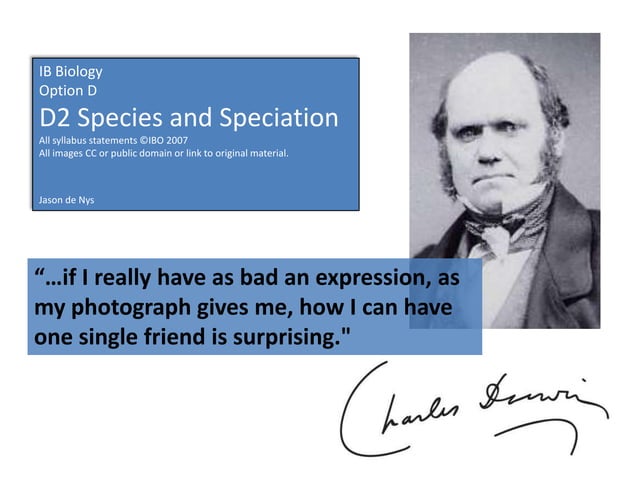 IB Biology Option D.2: Species and speciation | PPTX