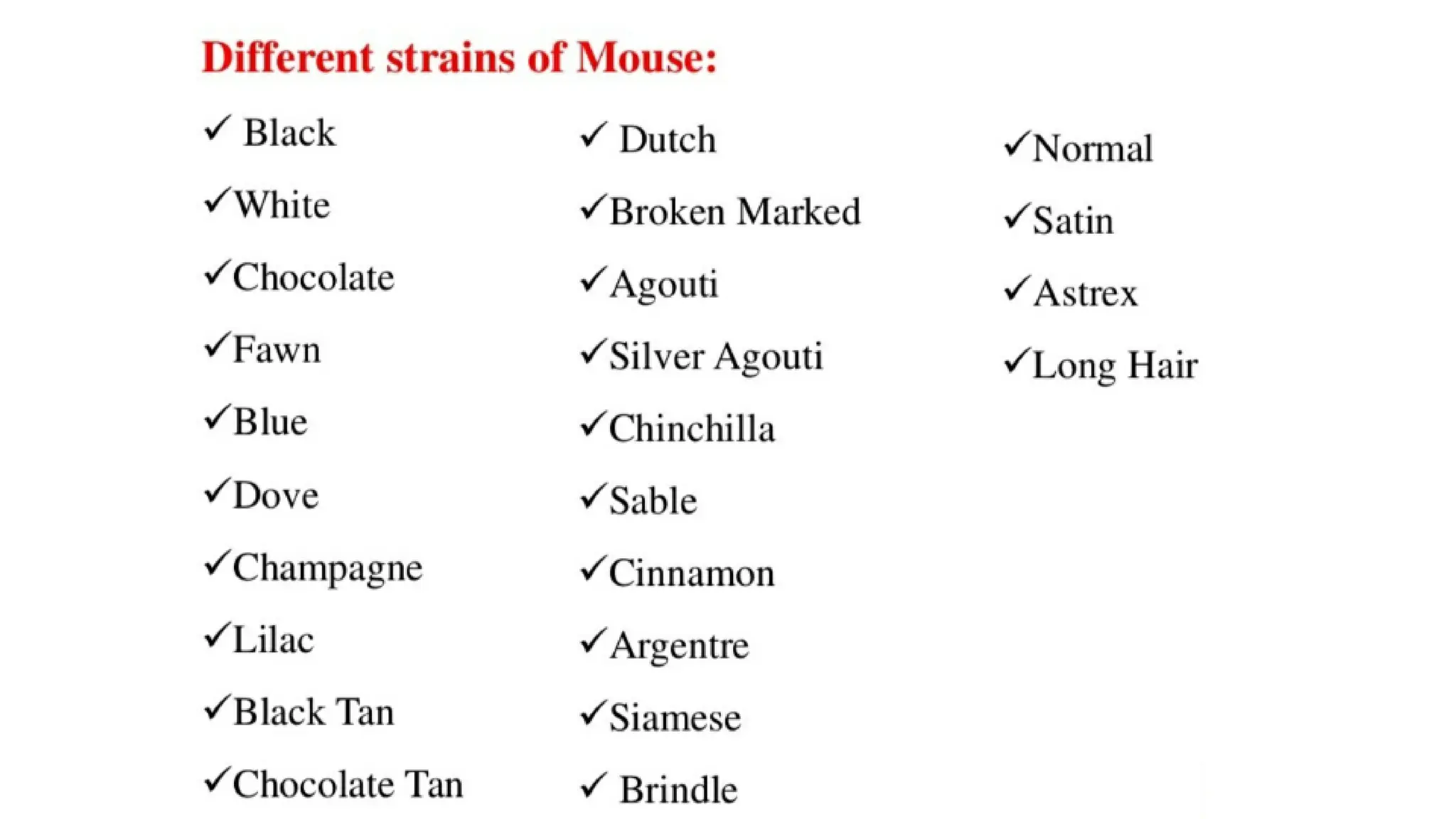 Different species & Strains of animals | PDF