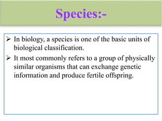 Species Biology Definition