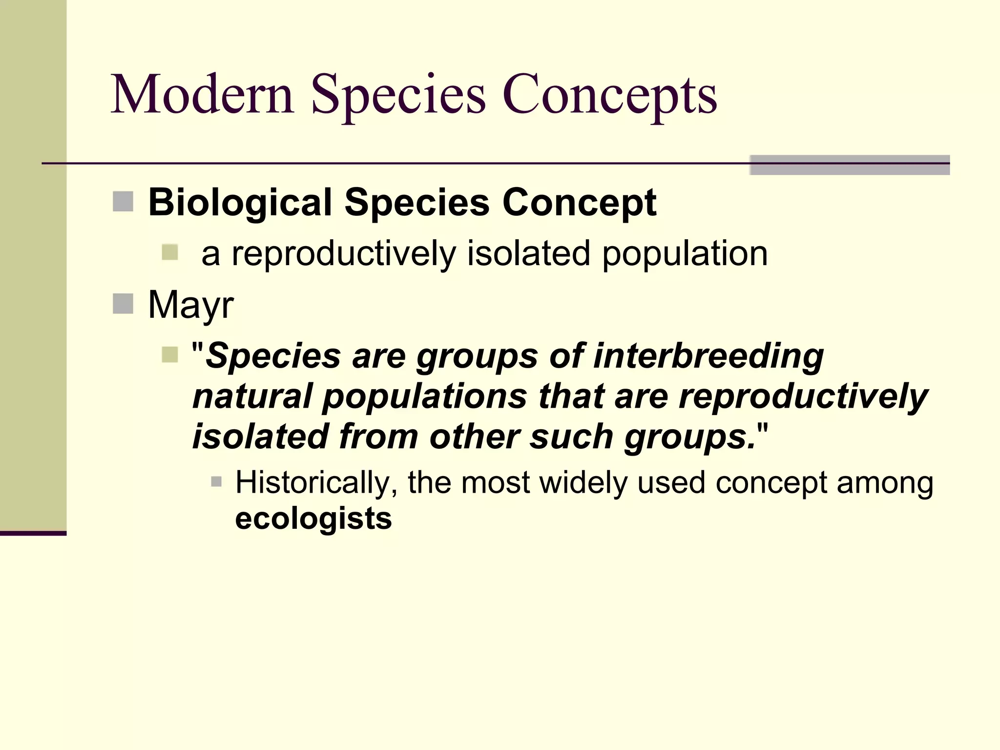 Species Concepts And Speciation | PPT