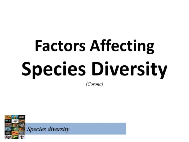 Species diversity | PPTX | Geography | Science