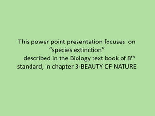Species extinction- animals | PPT