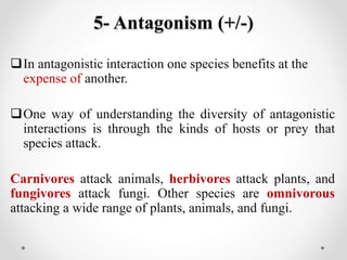 Species interaction between organism. | PPTX