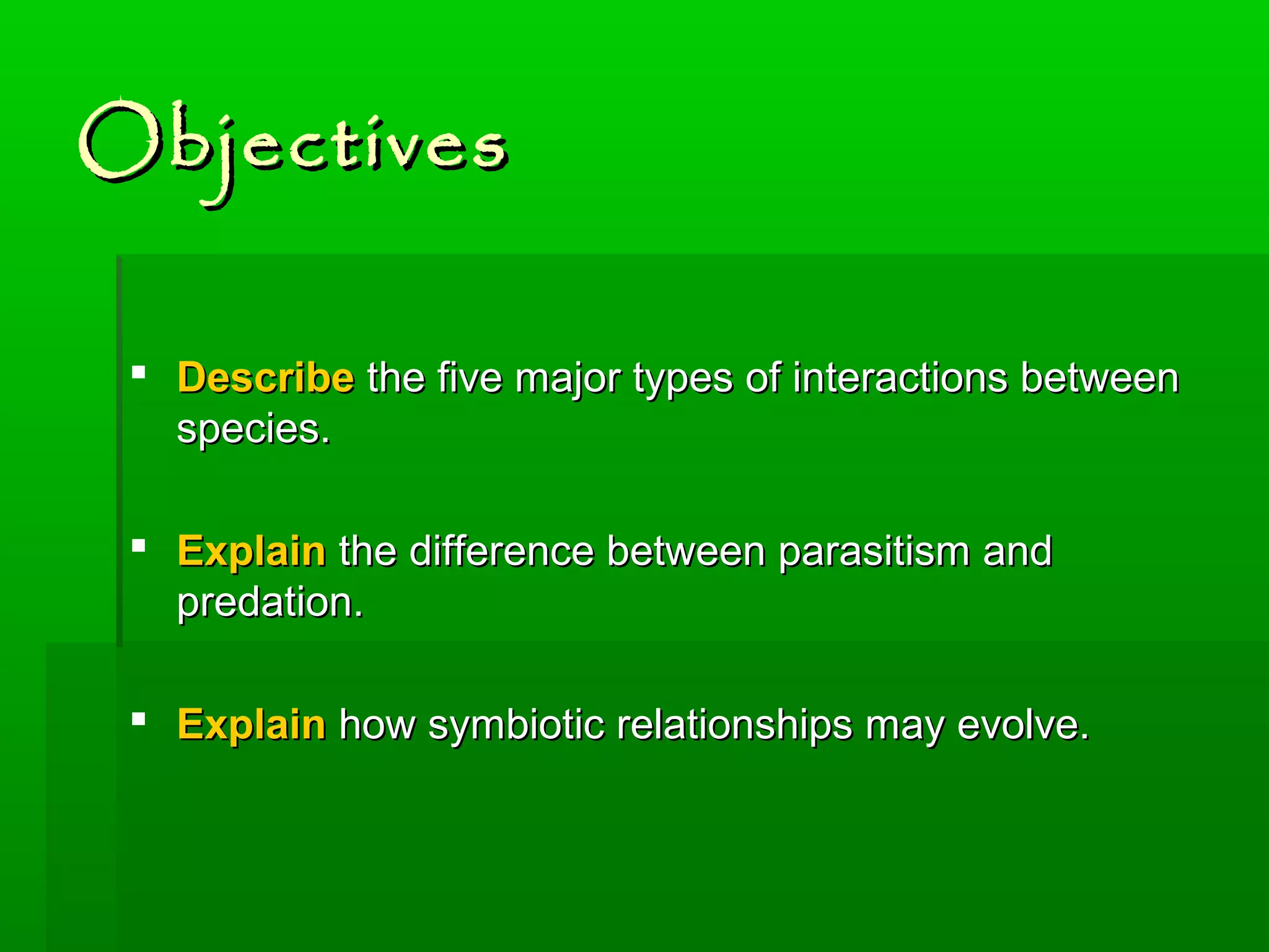 Species Interactions | PPT