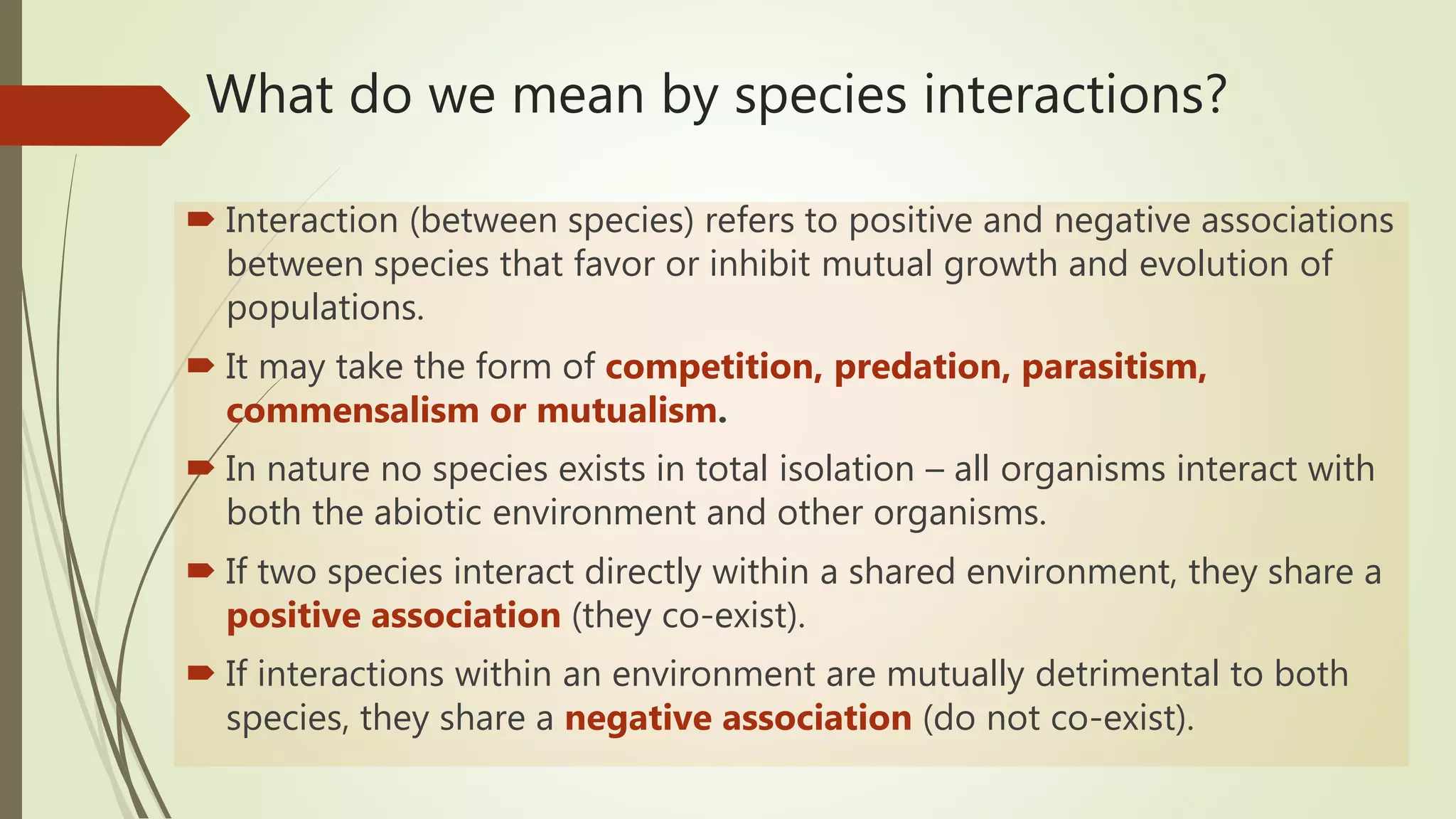 Species interactions | PPTX