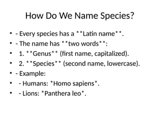 Species_Presentation_7th_Grade.pptx for 7 | PPTX
