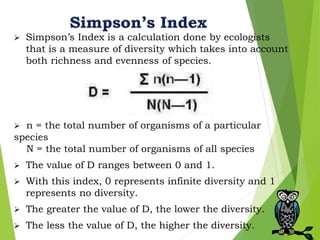 Species Richness and Evenness power point presentation of microbiology ...