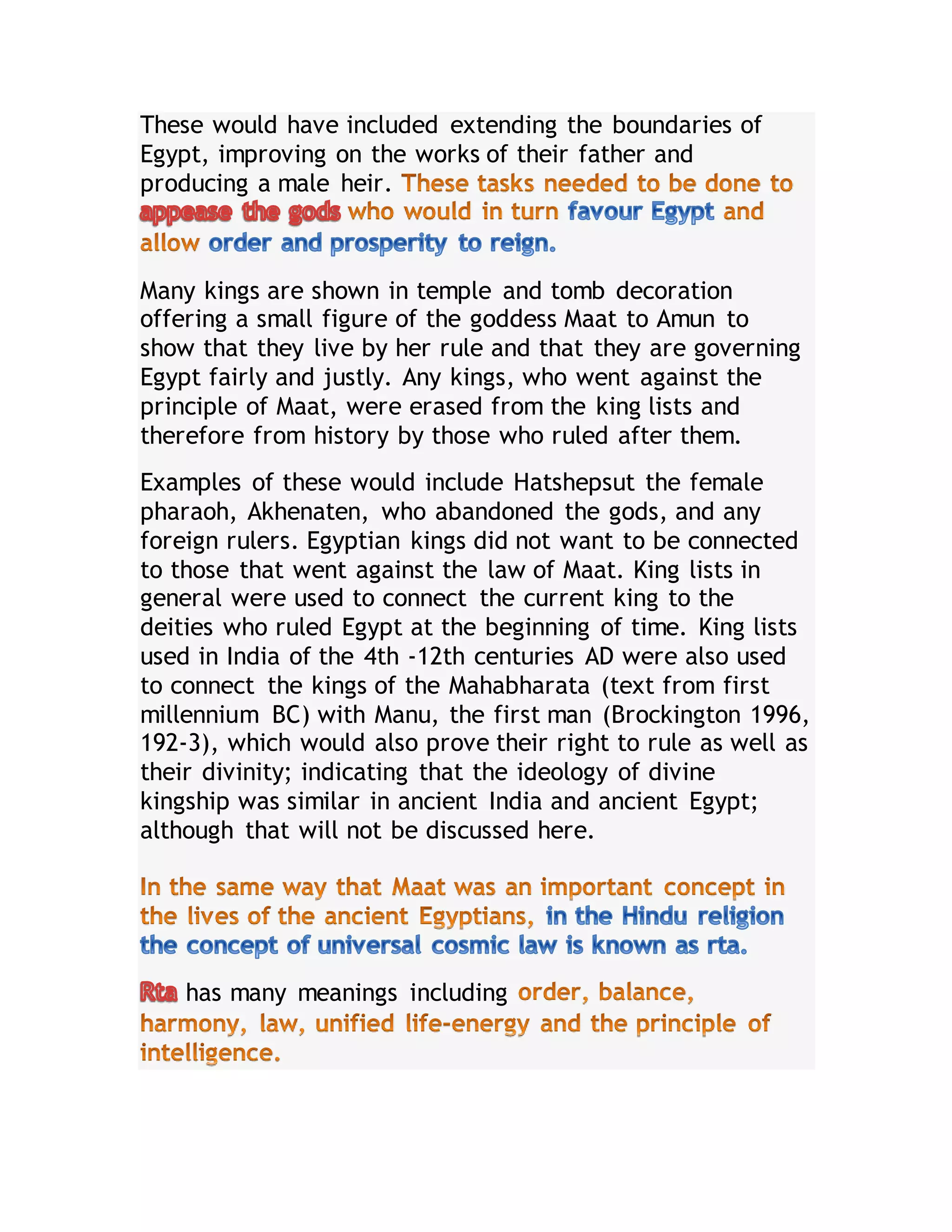 Specific data for the hinduism and ancient egyptian religion | DOCX