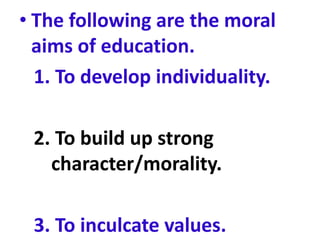 SPECIFIC AIMS OF EDUCATION | PPTX