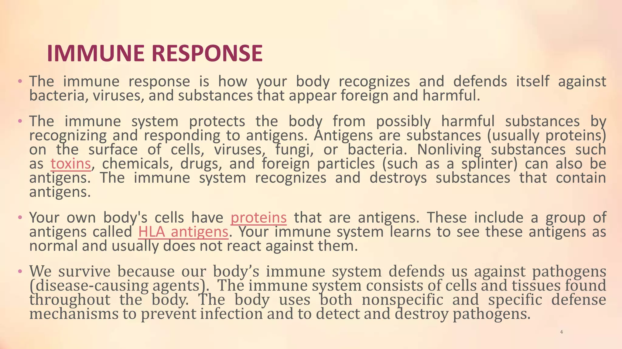 Specific and non Specific immune responses | PPTX