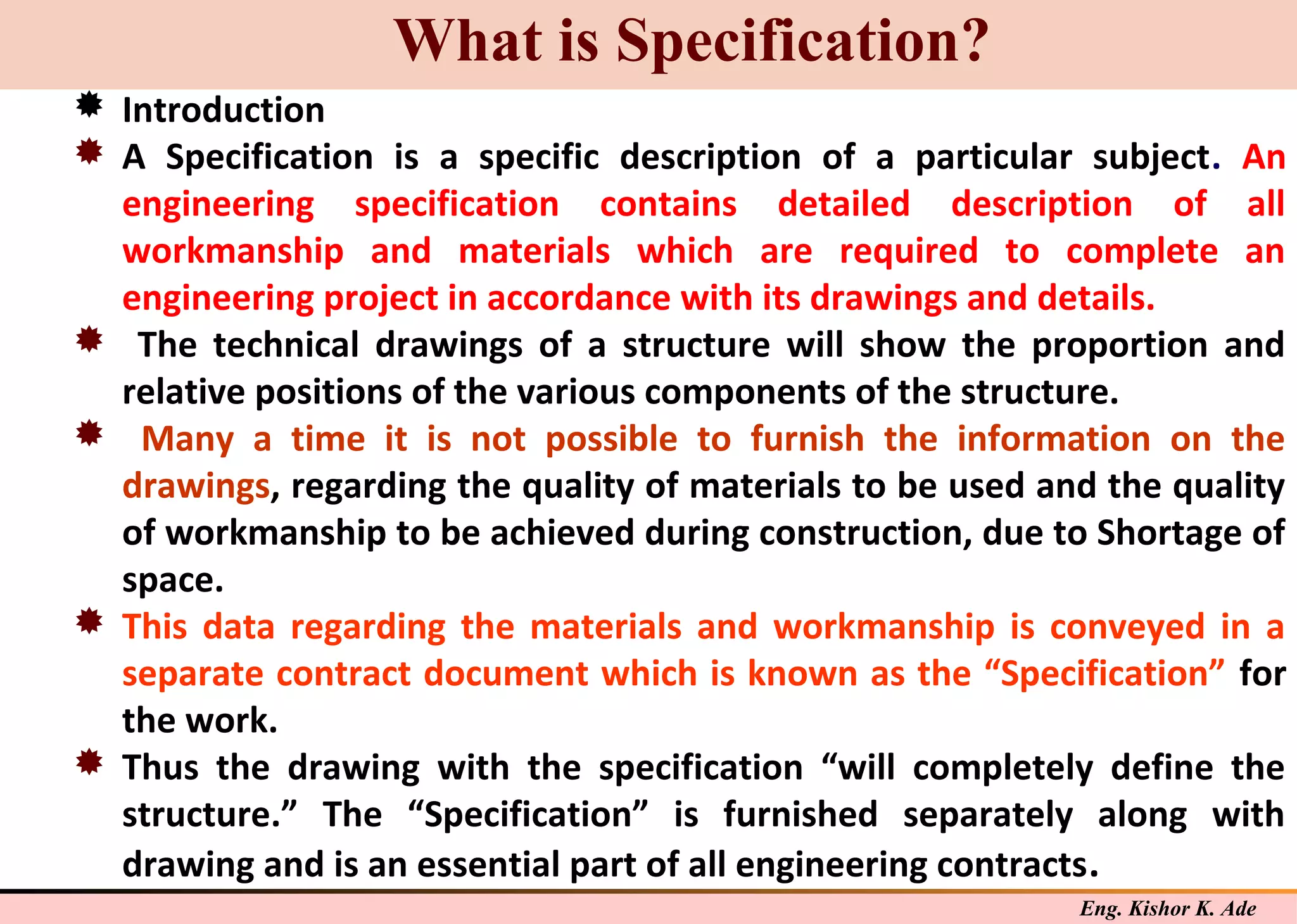 Specification writing-I | PPT