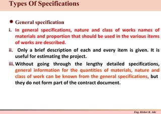 Specification writing-I | PPT | Civil Engineering Industry | Industries