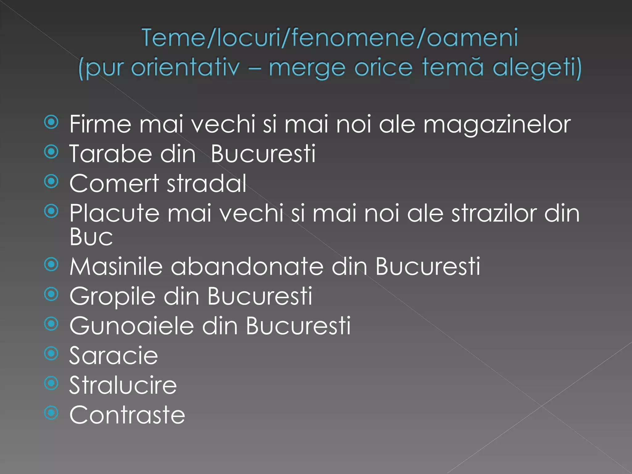 Specificatii Eseu Fotografic Observatie Antropologie 2009 | PPT