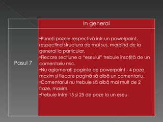 Specificatii Eseu Fotografic Observatie Antropologie 2009 | PPT