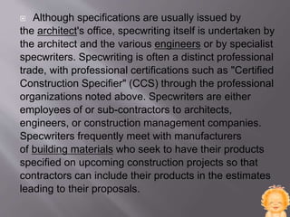 Specification... | PPTX