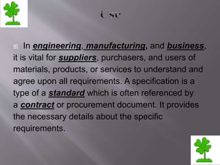 Specification... | PPTX