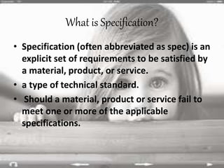 SPECIFICATIONS | PPT