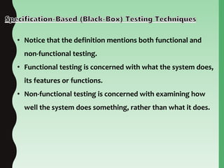 Specification based (black-box) testing techniques | PPTX