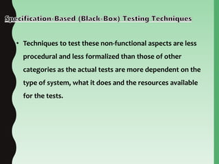 Specification based (black-box) testing techniques | PPTX