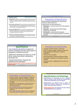 Preperation of Technical Specification & Estimate | PDF
