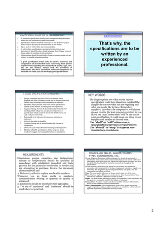 Preperation of Technical Specification & Estimate | PDF