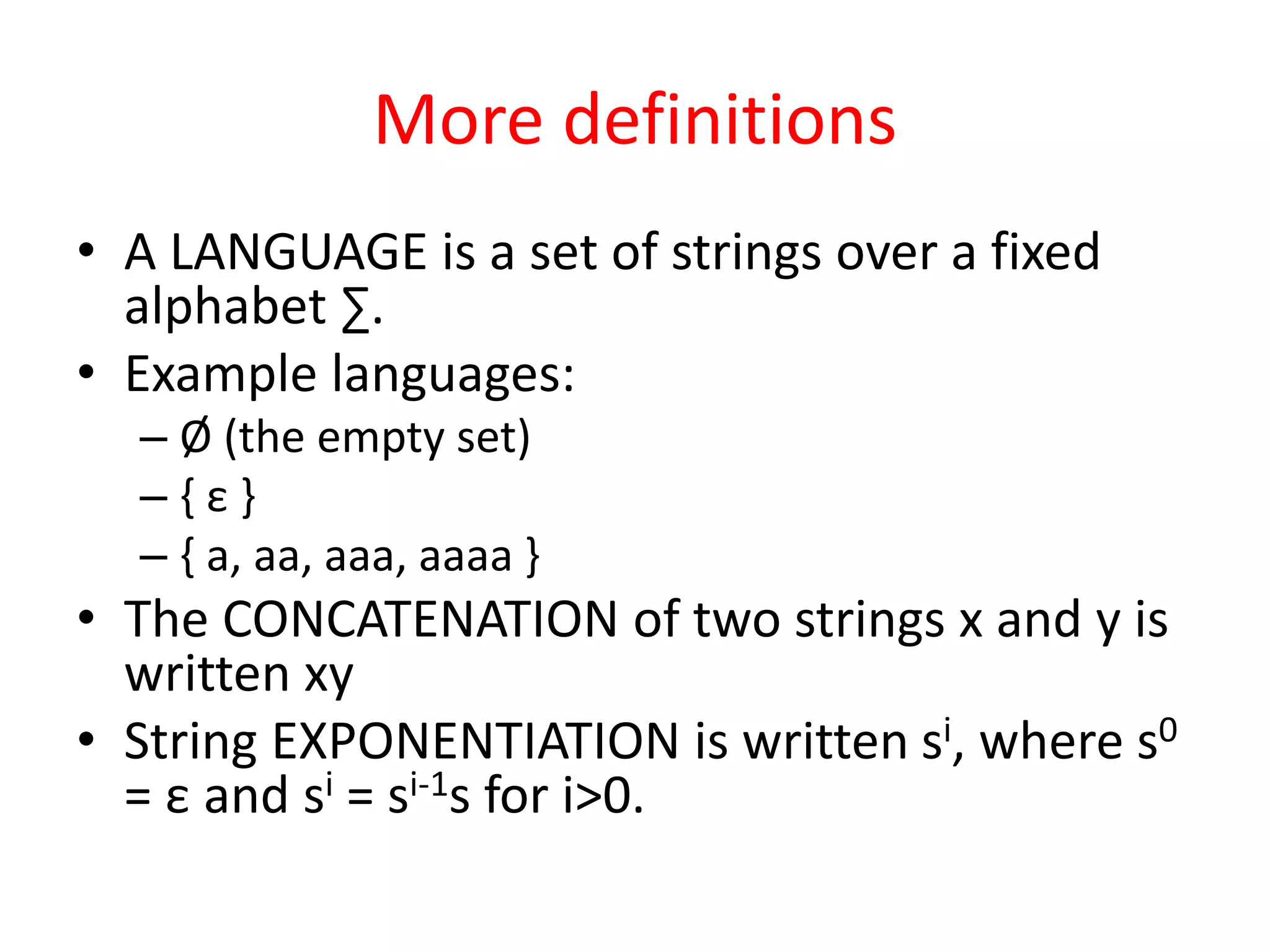 Specification Of Tokens Pptx Programming Languages Computing