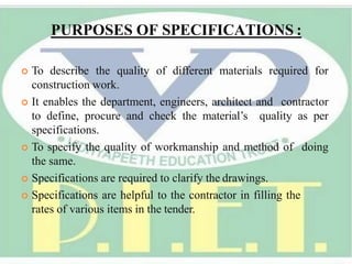 Specification of Work in Estimation and Accounts (EA) | PPTX