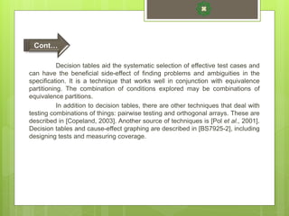Specification based or black box techniques | PPT