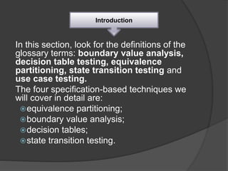 Specification based or black box techniques | PPTX