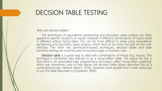 Specification based or black box techniques | PPT