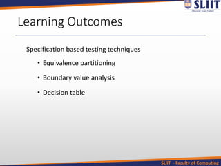 Specification Based Test Case Design Techniques | PDF